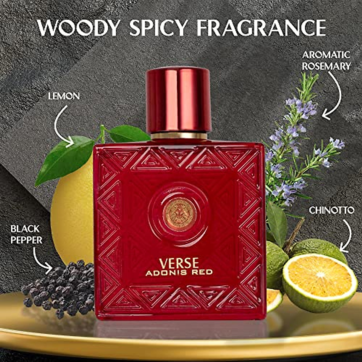 NovoGlow Verse Adonis Red for Men - 100ml Eau De Parfum Spray for Men - Long Lasting Fruity Warm & Floral Fragrance Smell Fresh All Day Long Gift for Men for All Occasions