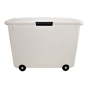 Advantus Rolling Storage Box with Snap Lid, 15-Gallon Size, Clear (34009)