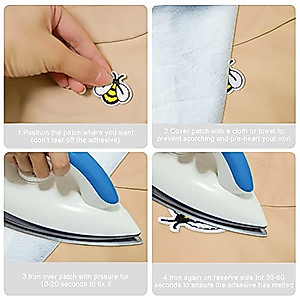 Bee Embroidered Patches, BENBO 30 Pieces Honey Bee Iron On Patch Sunflower Embroidered Applique Bumble Bee Flower Sewing Patches for Bags Jackets Jeans Clothes DIY Decoration Patches