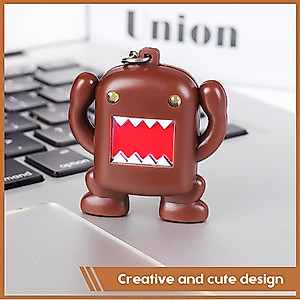 Pealonster Domo kun LED Keychain Flashlight - Ultra Bright, Cute Design with Sound Effects - Perfect for Car Keys and On-the-Go Fun - Battery Included