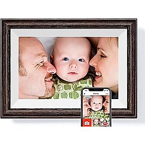 Digital Picture Frame 10.1 inch - WiFi Smart Photo Frame HD IPS Touch Screen Built in 16GB Memory Calendar Share Photo & Moments Instantly via Frameo App from Anywhere