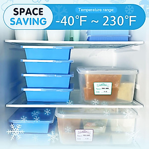 Walfos 2cup Silicone Freezing Tray with Lid - Easy Meal Prep Container and Kitchen Storage Solution, Make Perfect Freezing,Storing Soups, Foods, Stews, Dips or Sauces Simple and Convenient-4-PACK BLUE