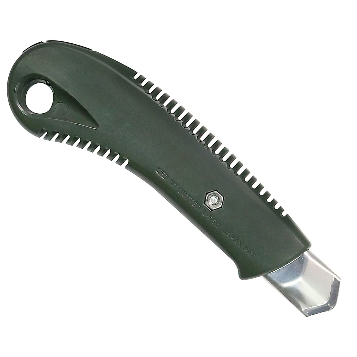 NT Cutter Heavy-Duty snap Off Blade Utility Knife with 0.6mm Extra Thick Blade, Screw-Lock System, Olive Green, 1 Knife (L5506P)