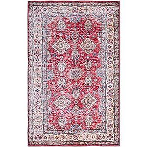 SAFAVIEH Tucson Collection Accent Rug - 4' x 6', Rust & Beige, Persian Design, Non-Shedding Machine Washable & Slip Resistant Ideal for High Traffic Areas in Entryway, Living Room, Bedroom (TSN196P)