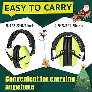 Retevis EHN009 Kids Ear Protection, Foldable Noise Reduction Earmuff with Adjustable Headband, Toddlers Children Autism Headphones,Ear muffs for Football Game, Concerts, Air Shows, Fireworks(Green)