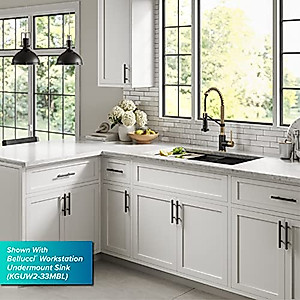 KRAUS Bolden Commercial Style 2-Function Single Handle Pull Down Kitchen Faucet in Brushed Brass/Matte Black, KPF-1610BBMB