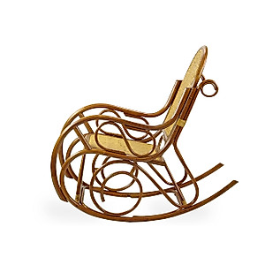 Wickerix Milano Rocking Chair, Natural Rattan Wicker Handmade, ECO, Colonial Color