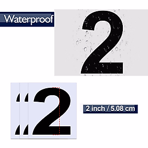 Zonon 40 Pcs 4 Sets Vinyl Mailbox Number Decals for Cars Waterproof Numbers Stickers Reflective Anti-Fading Vinyl Number Decals Pre-Spaced Signs for Mailbox Car Home(Black,2 Inch)