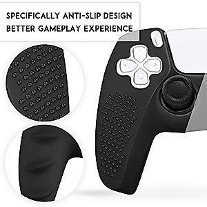 SIKEMAY [2 Pack] PS5 Controller Skin, Anti-Slip Thicken Silicone Protective Cover Case Perfectly Compatible with Playstation 5 Dualsense Controller Grip with 8 x Thumb Grip Caps