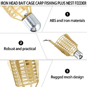 BESPORTBLE 4pcs Fishing Bait Cage Iron Head Bait Cage Crawdad Fishing Lures Fishing Feeder Basket Minnow Bucket Carp Feeder Holder Fishing Basket Fishing Bait Fishing Cage to Feed