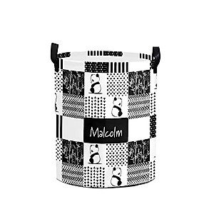 Patchwork Bear Tree Personalized Laundry Hamper with Handles Waterproof,Custom Collapsible Laundry Bin,Clothes Toys Storage Baskets for Bedroom,Bathroom Decorative Large Capacity 50L