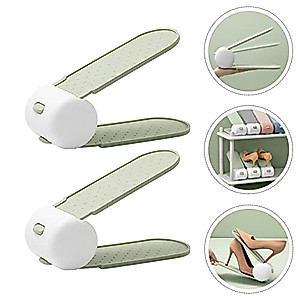 LIFKOME Sandals Organization Clo Stands White Shoes Rack Home Slots Organizer Double Bedroom Layer Low Chic Practical Adjustable Deck Two- Stackable Non-Skid High Space Heels