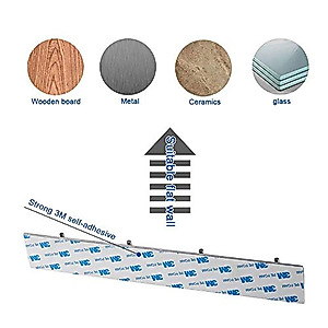 JOMIHONEY Self Adhesive Stainless Steel Hooks, Wall Mounted Heavy Duty Hanger, Key Rack Towel Hooks for Bathroom, Living Room, Kitchen (4 Hooks)