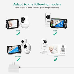 for Hello Baby Monitor Charger, Lnauy Adapter Compatible with HelloBaby HB66 / HB50 / HB6550 / HB30 Baby Camera Monitor K05S050100U Replacement Power Supply Cord Cable 5V