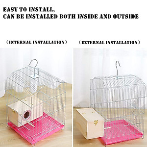 Pine Wood Parakeet Nest Box Bird House Budgie Breeding Mating Box for Lovebirds Cockatiel Parrotlets (L)