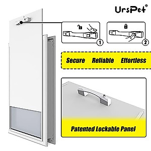 URSPET XL Dog Door: Indestructible All-Aluminum Frame, Unique Energy-Efficient Side Seal, Extreme Weather Airtightness, Patented Secure Lockable Panel, Ideal for Extra Large Dogs and Exterior Doors