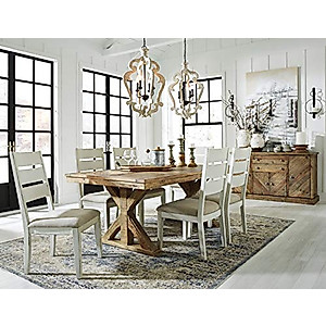 Signature Design by Ashley Grindleburg Farmhouse Reclaimed Wood Dining Table, Seats up to 6, Light Brown