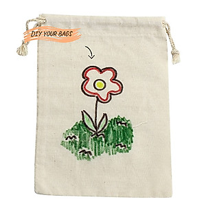 Sarasweet Cotton Muslin Drawstring Bags,Reusable Fabric Sachet Bag (4 by 6 Inches) Cloth Party Favor Gift Bags for Party Wedding Storage Home Supplies,50 Pieces Cotton Pouches