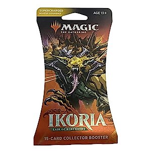 Magic: The Gathering Sleeved Booster Pack MTG Ikoria Lair of Behemoths Size Card Sleeves Individual Pack