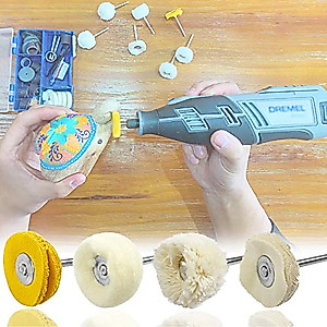 JIALUCONG 10pcs 1/8inch Cashmere Polishing Buffing Wheel for Dremel Polishing Kit - Polishing Wheel or Silver Polish Wheel - Watch Polishing Kit - Jewelry Polishing Kit…