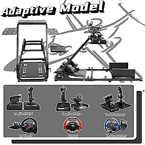 Dardoo G920 Flight Racing Simulator Cockpit Adjustable Compatible With HOTAS Warthog, G Saitek, Logitech G923, Thrustmaster T80 T150, Game Mount Without Wheel, Shifter,Seat and Pedal