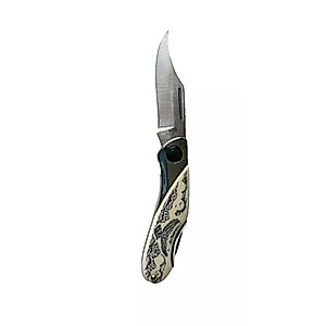 440 STAINLESS STEEL Pocketknife - White Handle, Outdoor, Hunting, Camping, Household - Stainless Steel Material