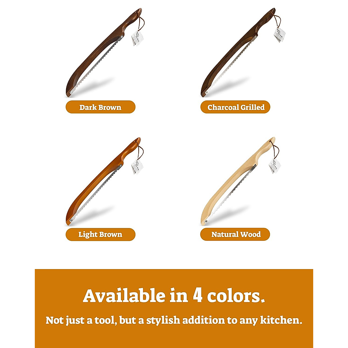 indirewash 16.5” Bread slicer for Homemade Bread, Serrated Bread Knife for homemade bread with Bow Design, Premium Bread Knife, Bread Slicer, Bread Cutter for Bagels, Baguettes, Dark Brown Color