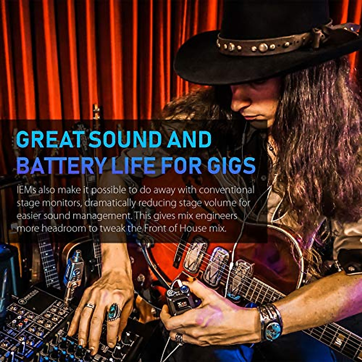 Xvive U4 Wireless in-Ear Monitor System Transmitter and Beltpack Receiver Personal IEM for Studio, Band Rehearsal,Live Performance,Camera Record