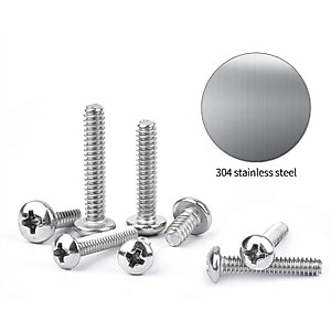 Elantek #4-40 UNC 304-Stainless Steel Phillips Pan Head Machine Screws Nuts Assortment Kit
