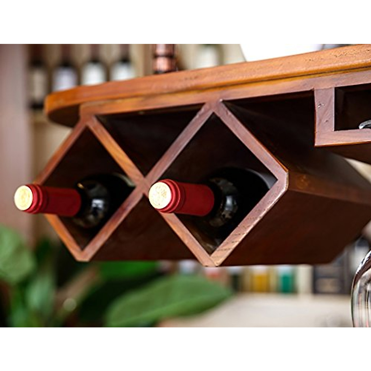 Stylish Simplicity European Solid Wood Wine Rack Wine Rack Wine Glass Rack, PIBM, b, 100 * 28 * 20cm