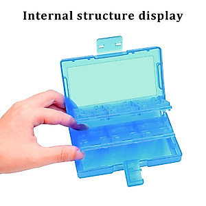 OUKENS Game Card Storage Box, 28 in 1 PP Plastic Game Card Case Holder Cartridge Storage Box for Nintendo DSL LL(Blue)