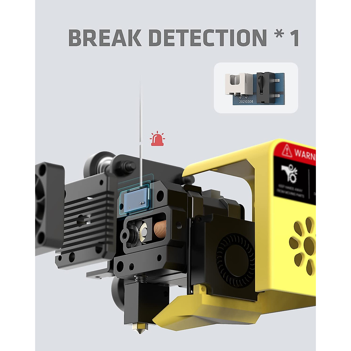 FOKOOS Odin-5 F3 3D Printer Accessories (V Slot Wheel * 6 Print Head Kit * 2 Ribbon Cables * 2 Break Detection * 1 Flat Head Screwdriver * 1 0.4mm Volcano Nozzle * 2)