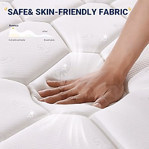 Avenco 6 Inch Twin Mattress, Foam and Spring Hybrid Mattress in a Box, Medium Soft, Breathable Fabric & Adaptive Support, CertiPUR-US Certified, Twin Size Mattress in Guest and Kids Bedroom