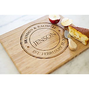 Custom Engraved Cutting Board Gift (11" x 13" Single Tone, Thanksgiving Design) - Personalized Cutting Board for Couples - Decorative Wooden Kitchen Cutting Board with Engraving