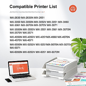 v4ink MX-61NT High Yield Compatible Replacement for Sharp MX-61NT MX-61NTBA MX-61NTCA MX-61NTMA MX-61NTYA Toner Cartridge for MX-2651 MX-3051 MX-3071 MX-3551 MX-3571 MX-4051 MX-4071 Printer, 4-Pack