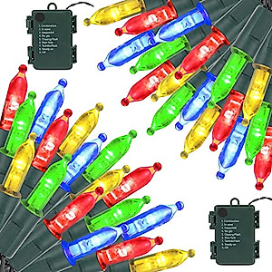CREPRO 2 Pack Christmas String Lights, 16 FT 50 LED Battery Operated String Lights Waterproof Mini Christmas Lights Outdoor and Indoor for Xmas Tree Garden Yard Home Wedding Party Patio