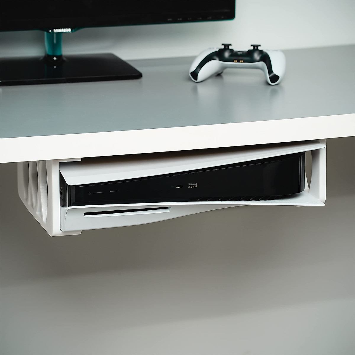 Glistco Stealth Mount Compatible with PS5 - White Disc