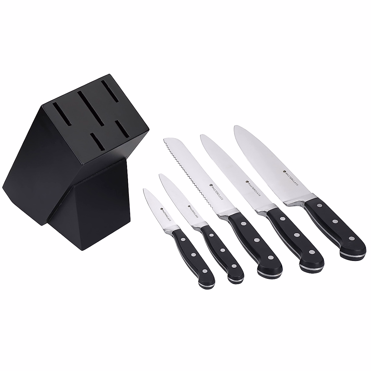 MasterClass Tipless Knife Block Set, 5 Pieces, Gift Boxed