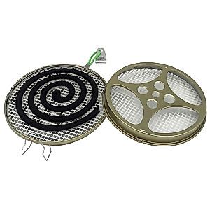 AHBLQD Portable Mosquito Coil Holder [2 PCS], Mosquito Coil Holder with Cover for Outdoor Use, Deck, Patio, Pool Side, Camping, Hiking, Fishing