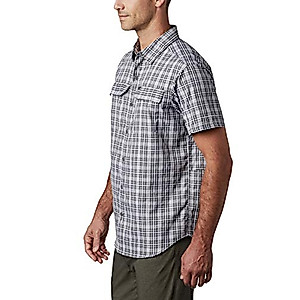 Columbia Men's Silver Ridge 2.0 Multi Plaid Short Sleeve Shirt, Black Gingham, Small