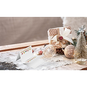 Christmas Table Place Card, 25-Piece Tent Style Cards Set, Special Paper Easy-to-Write and Foldable, Seating Cards for Christmas Party, Food Labels -C02