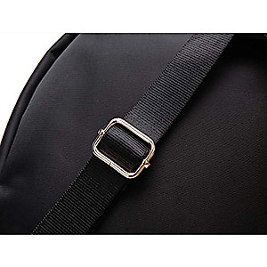 YANAIER Women Mini Backpack Purse Waterproof Nylon Fashion College Bag Daypack Black