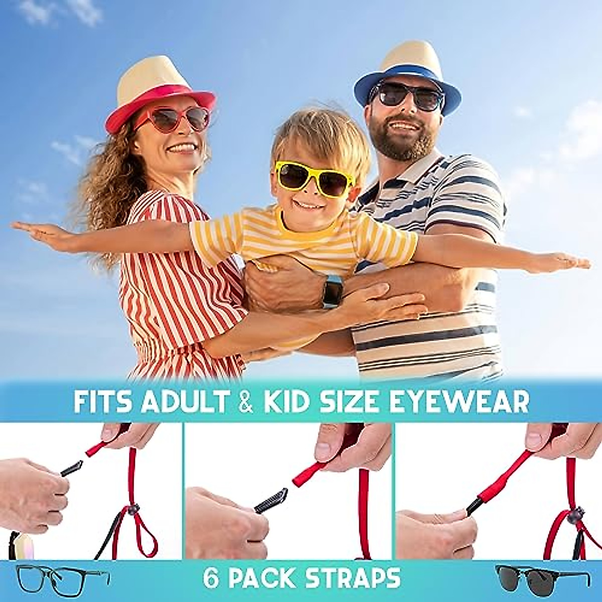 Anchor Glasses Straps Sunglasses Strap Adjustable Stretch Universal Fit for Kids to Adult Sport Eyewear Holder Retainer
