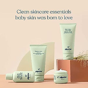 Pipette Baby Oil - Nurture, Moisturize Baby Skin, Vitamin E, Sensitive, Dry Skin, Fragrance Free with Renewable Plant-Derived Squalane, 4.5 fl oz