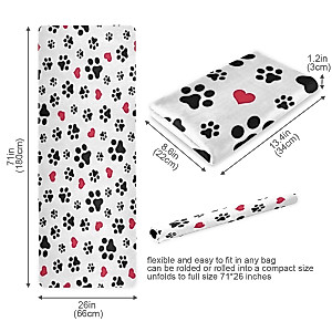 Qilmy Dog Cat Paw Print Yoga Mat | 1mm Extra Thin 71“ Long Non Slip Workout & Fitness Mat with Storage Bag for Yoga, Pilates & Floor Exercises