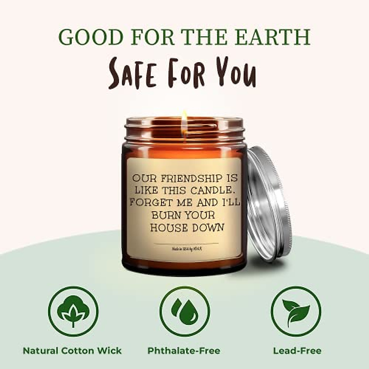 1OAK Vanilla Scented Candles - Friendship Candles Gifts for Women - Funny Gifts for Friends - Funny Candles for Women - Friendship Gifts for Women Friends - Funny Candles for Women Gift