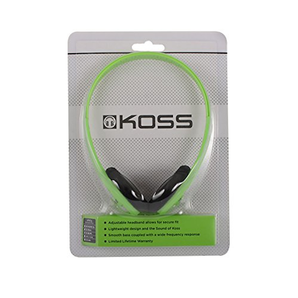 Koss KPH7G Portable On-Ear Headphone with Adjustable Headband - Green, 8.7 x 6.2 x 2.0