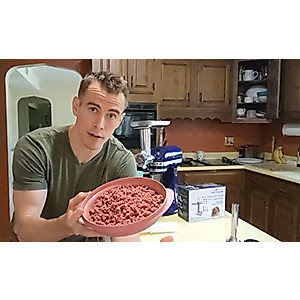 Metal Food Grinder Attachment for KitchenAid Stand Mixers, Kitchen aid Meat Grinder Included 3 Sausage Stuffer Tubes, 4 Grinding Plates, 2 Grinding Blades, Kubbe Meat Processor Accessories