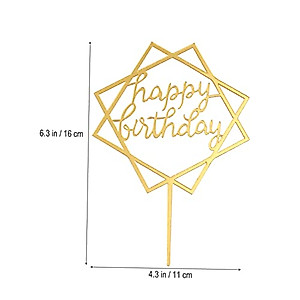 Abaodam 12 pcs Cuake Gold Insert Sweet Delicate Dessert Mirror Glitter Picks Baby Flags Double-sided or Decorations Decorative for Birthday Fruit Adults Party Ornaments Wedding Toppers