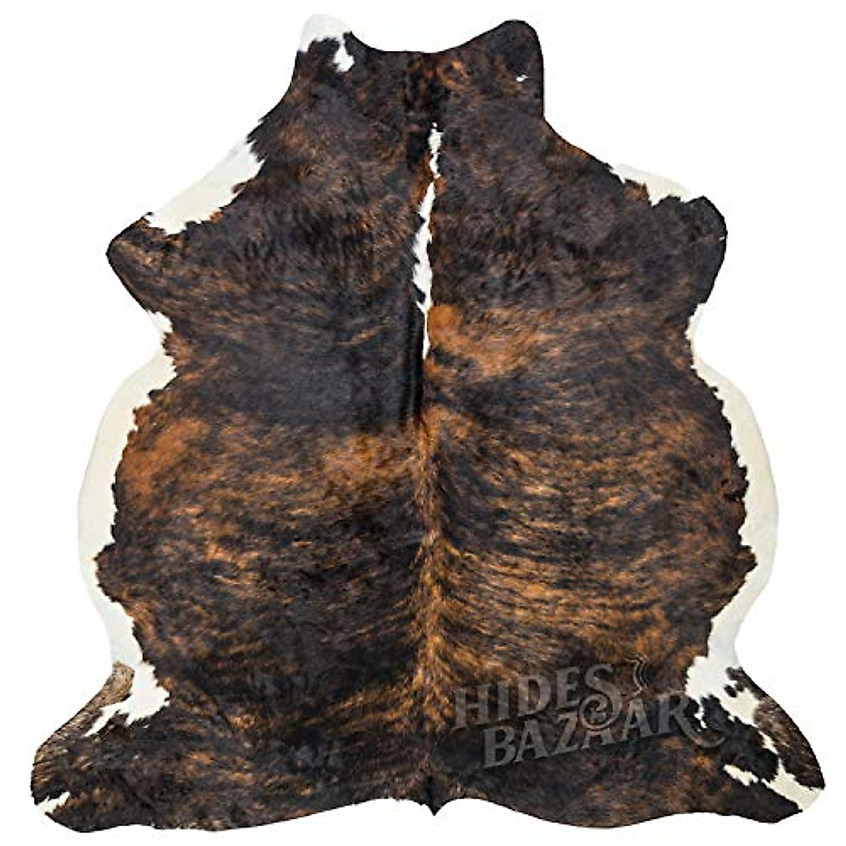 HIDES BAZAAR Brown Brindle Cowhide Rug, Premium Quality Natural Leather Hide, Area Rug (6x7ft)